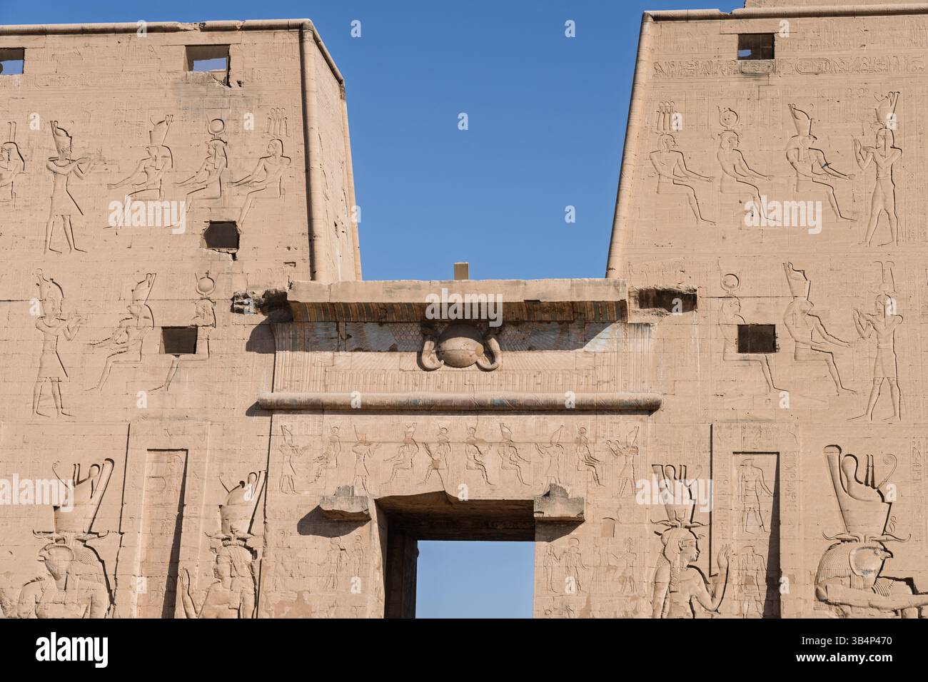 Detail of the carved images on the entrance of the massive temple in ...