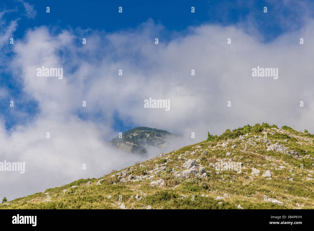 Llogara Pass, Vlore, Albania. Clouds and mountains near Llogara Pass ...