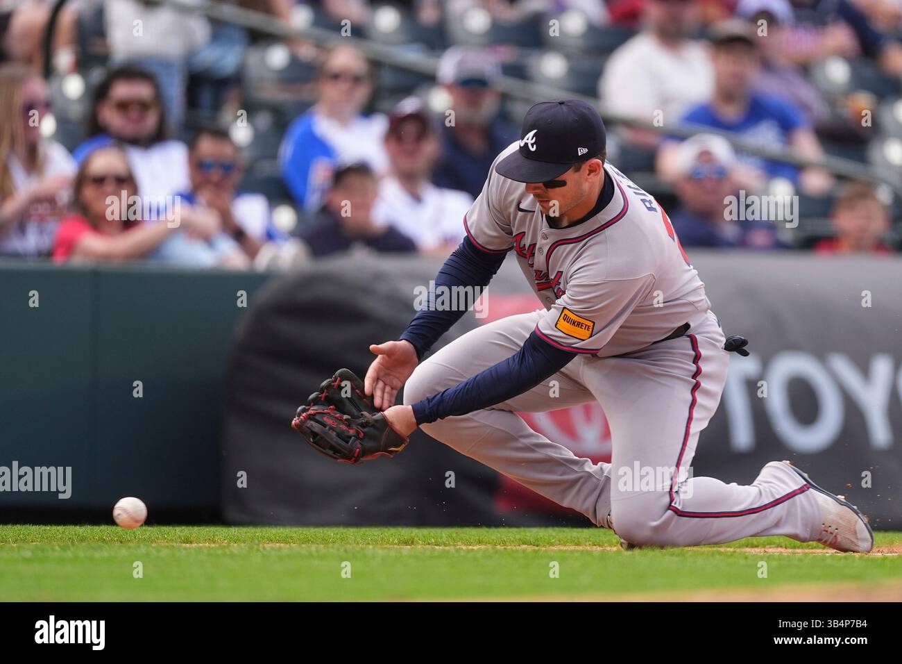 Atlanta Braves third baseman Austin Riley (27) in the sixth inning of a ...