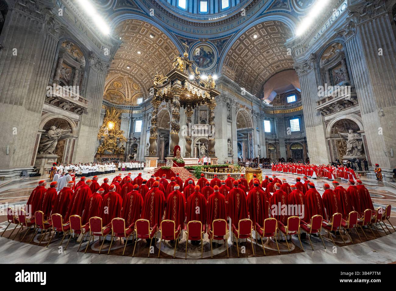 Vatican, Vatican. 30th Apr, 2025. General inside view of St. Peter's Basilica during the Fifth ...