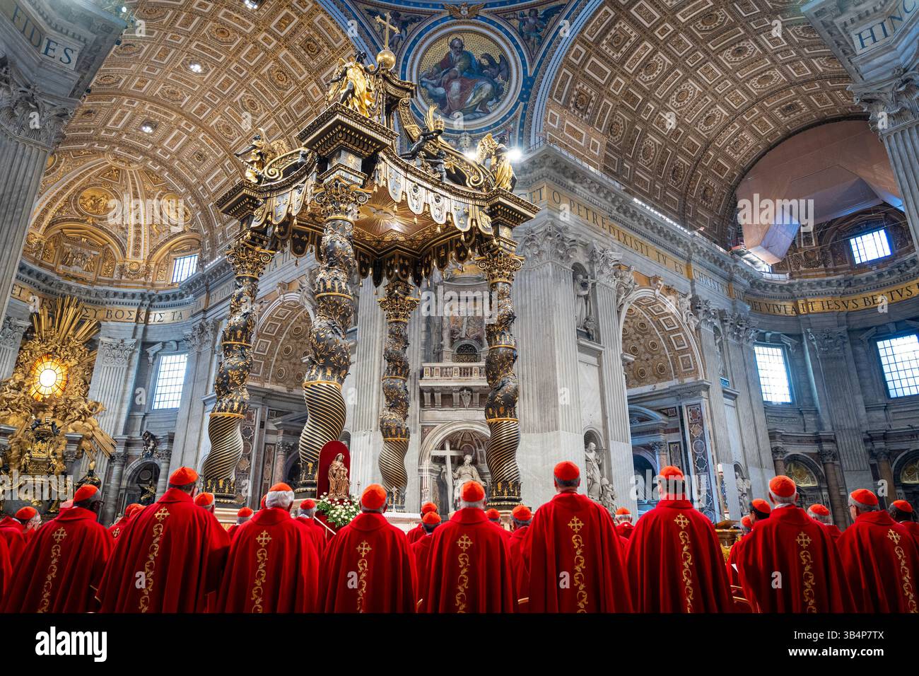 Vatican, Vatican. 30th Apr, 2025. General inside view of St. Peter's Basilica during the Fifth ...
