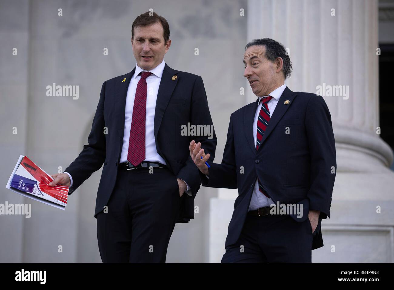 Reps. Dan Goldman (D-N.Y.) and Jamie Raskin (D-Md.) converse as they ...