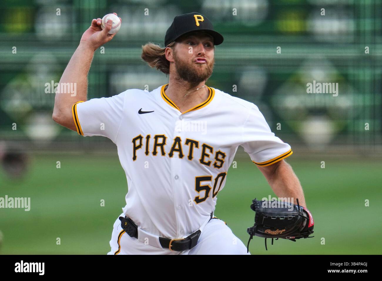 Pittsburgh Pirates pitcher Carmen Mlodzinski delivers during the first ...