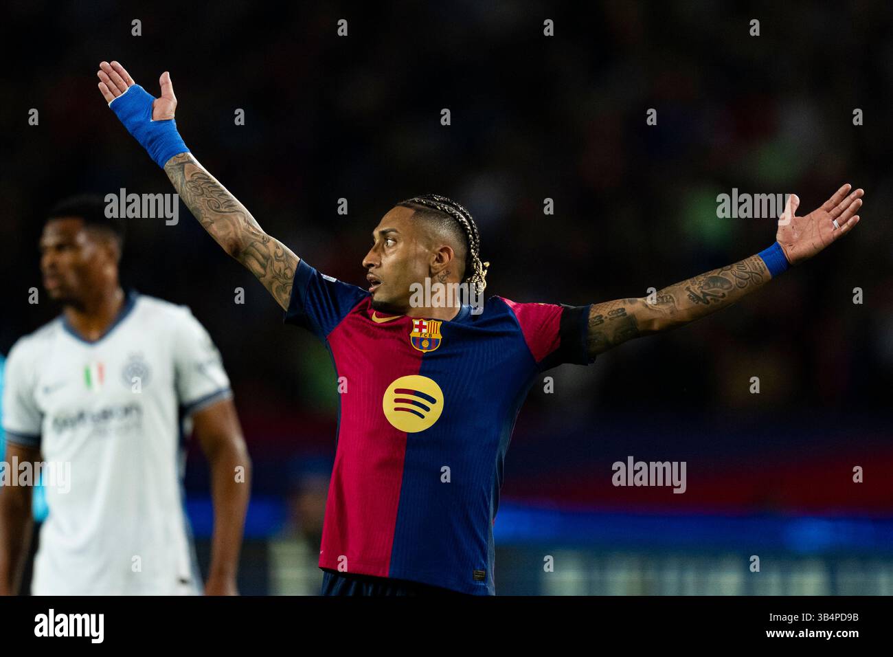 Raphina (FC Barcelona) reacst during the Champions League football ...