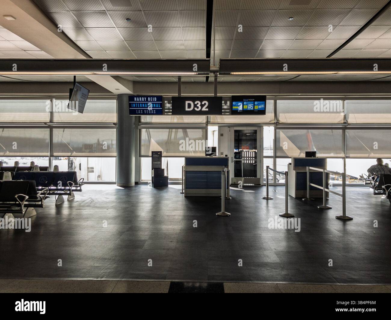 LAS VEGAS, AUGUST 21, 2024: Boarding gate D32 at Harry Reid ...