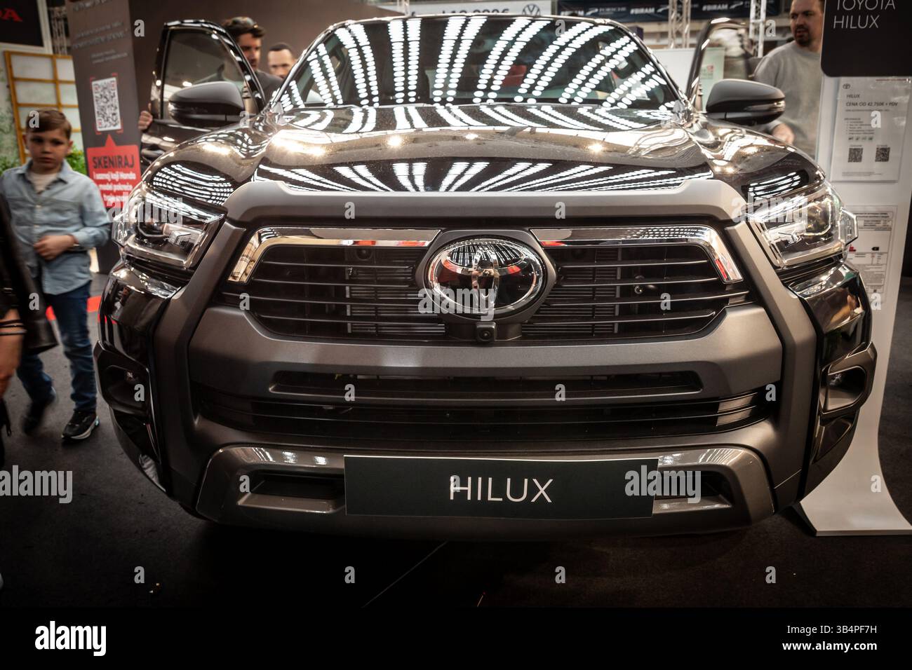 BELGRADE, SERBIA - MARCH 15, 2025: Front view of a Toyota Hilux pickup ...
