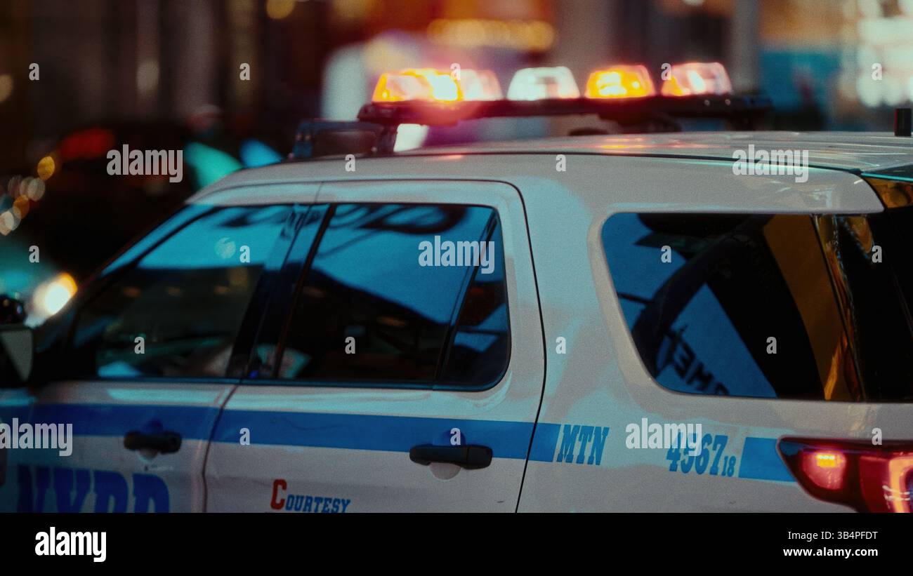 NEW YORK, USA - FEBRUARY 14, 2025 - NYPD police car patrolling ...