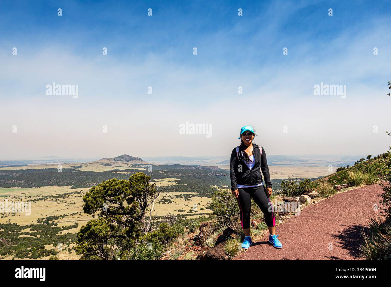 Serene landscape of the volcanic field seen from Crater Rim Trail at ...