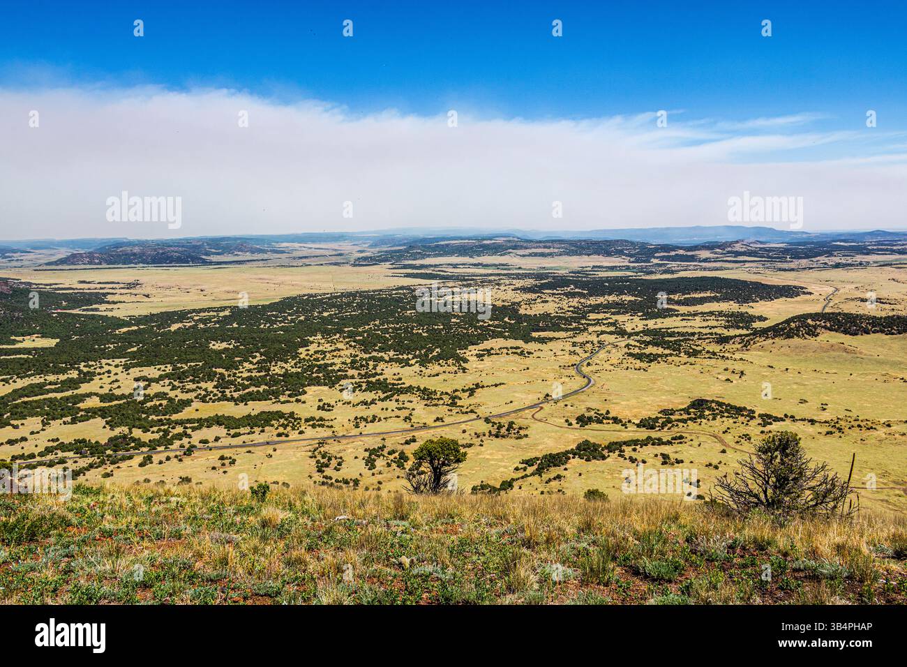 Serene landscape of the volcanic field seen from Crater Rim Trail at ...