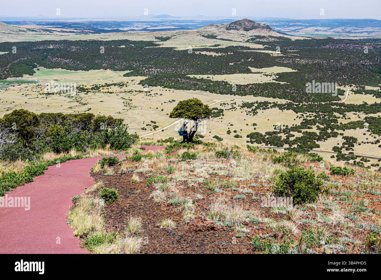 Hiking Crater Rim Trail at Capulin Volcano National Monument Stock ...