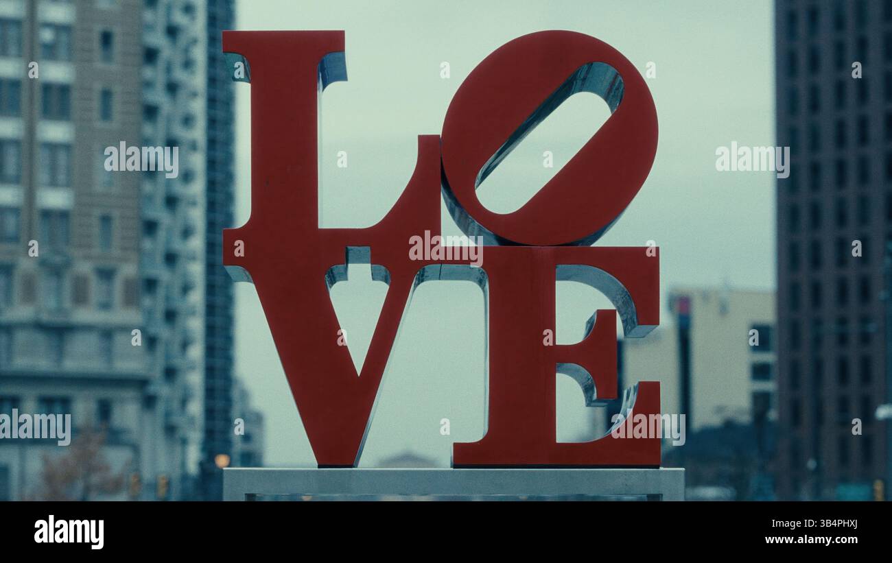 PHILADELPHIA, USA - FEBRUARY 16, 2025 - Iconic LOVE sculpture in ...