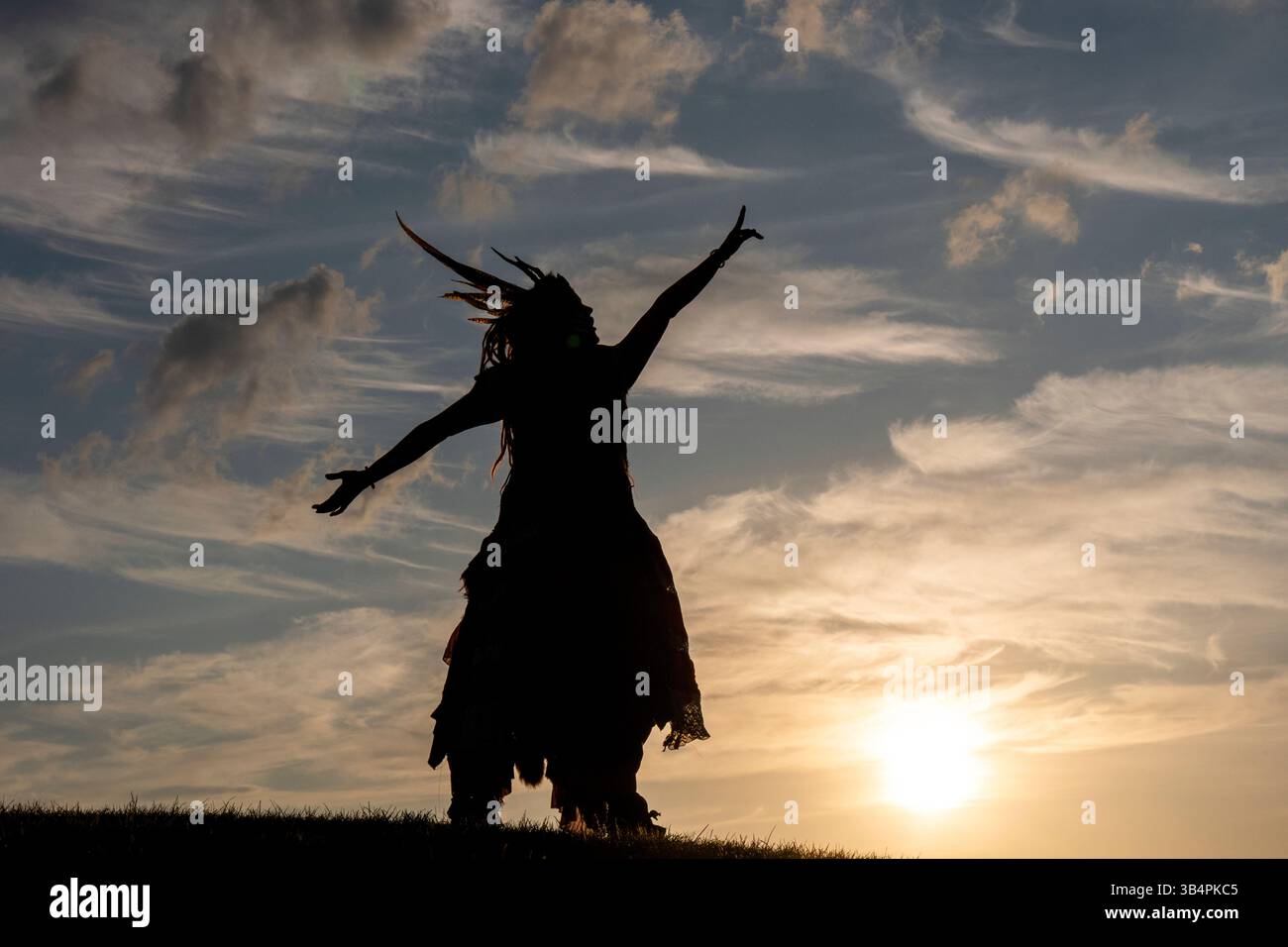 Performers take part in the Beltane Fire Festival in Edinburgh. A ...