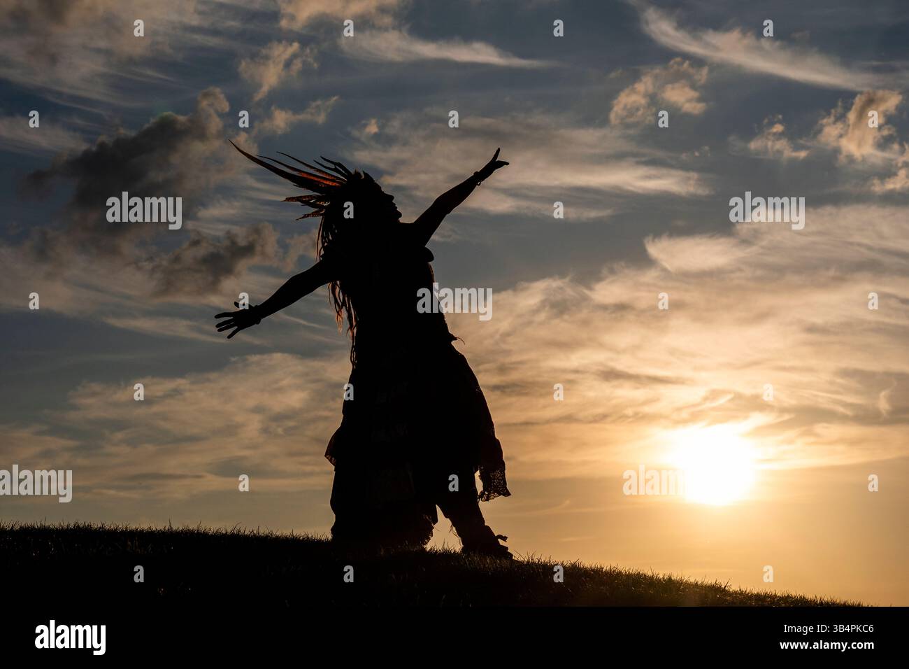 Performers take part in the Beltane Fire Festival in Edinburgh. A ...