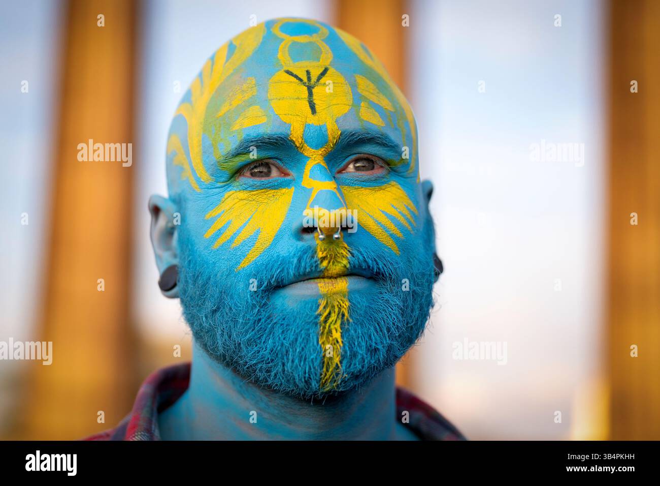 Performers take part in the Beltane Fire Festival in Edinburgh. A ...