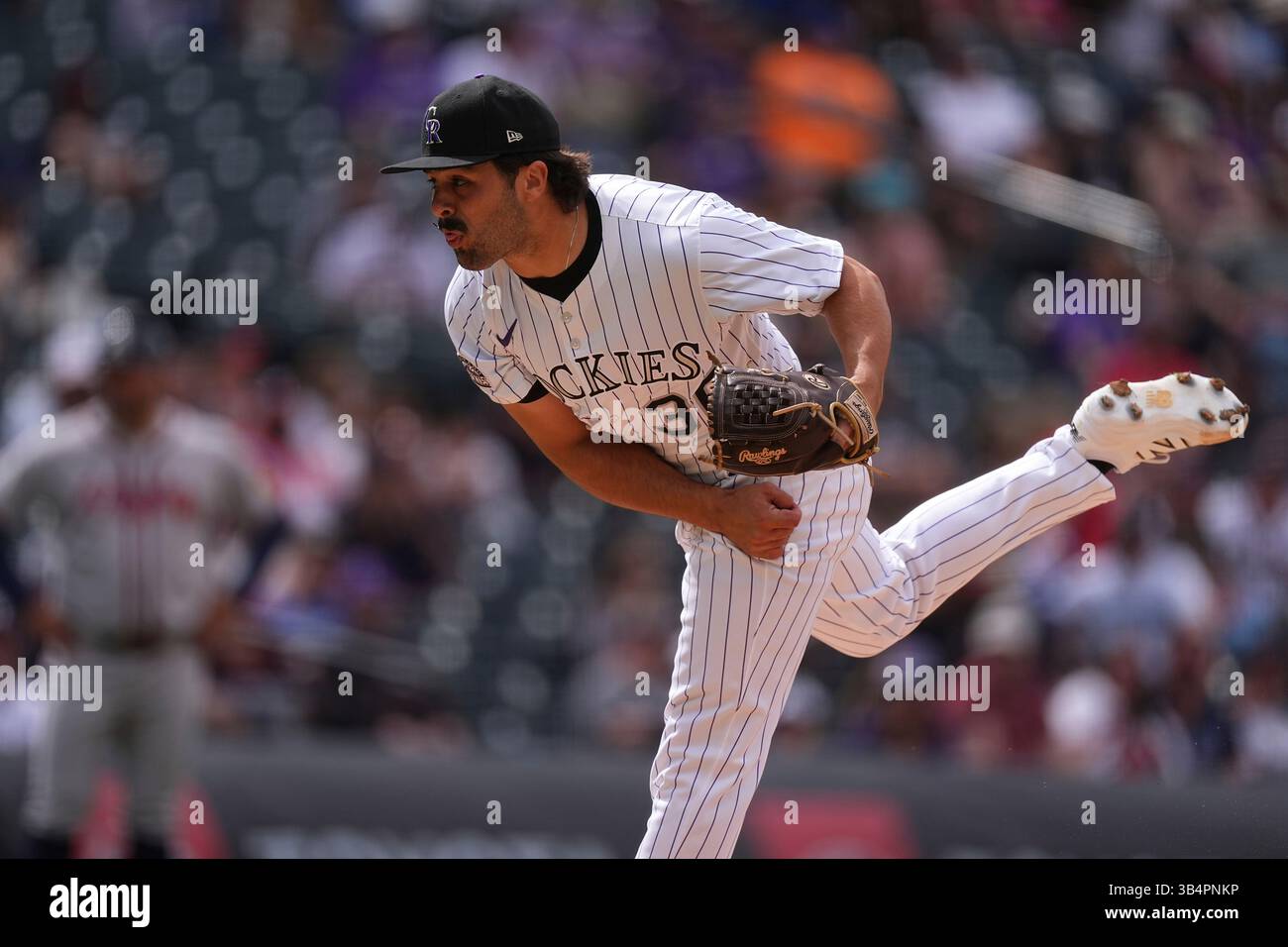 Colorado Rockies relief pitcher Zach Agnos (36) in the ninth inning of ...
