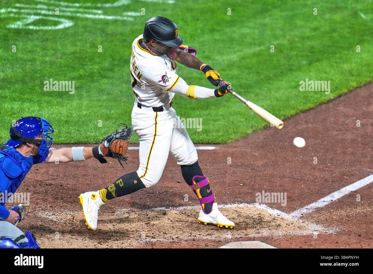 Pittsburgh Pirates' Andrew McCutchen doubles off Chicago Cubs pitcher ...