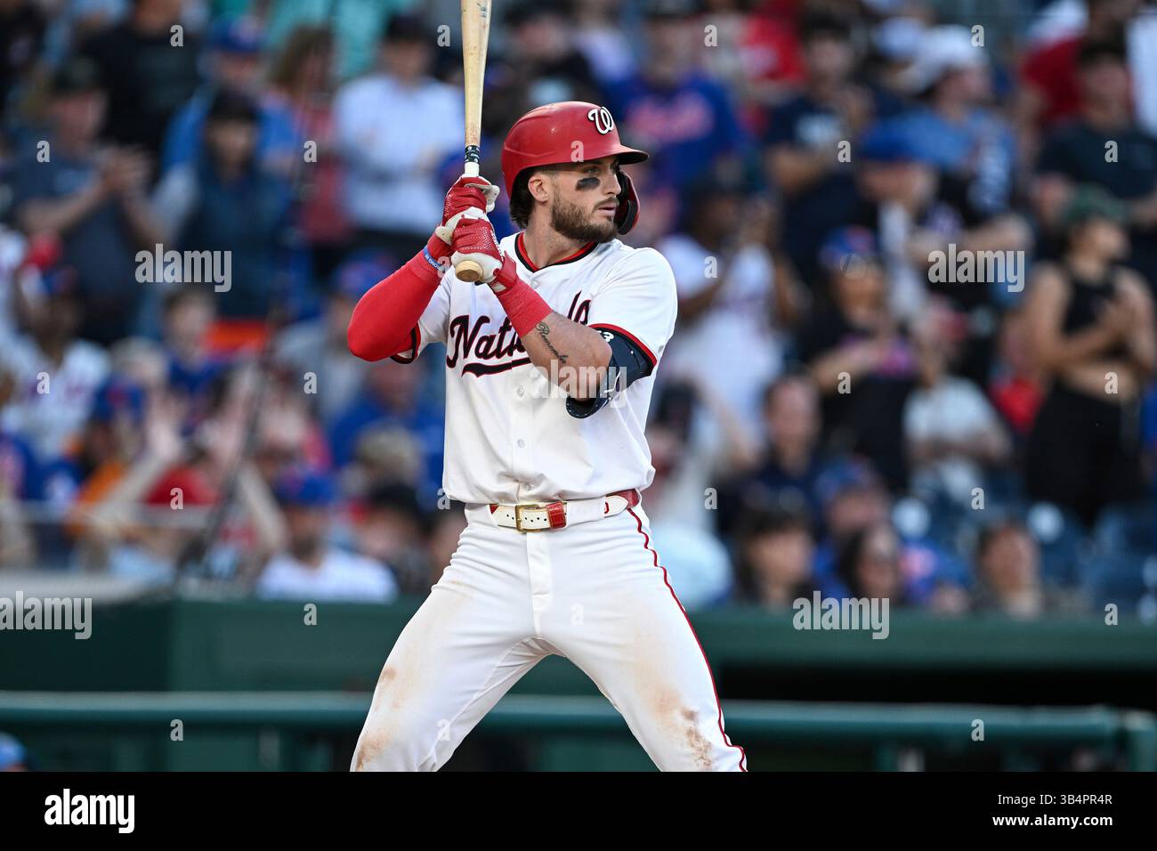 Washington Nationals' Dylan Crews at bat during the ninth inning of a ...