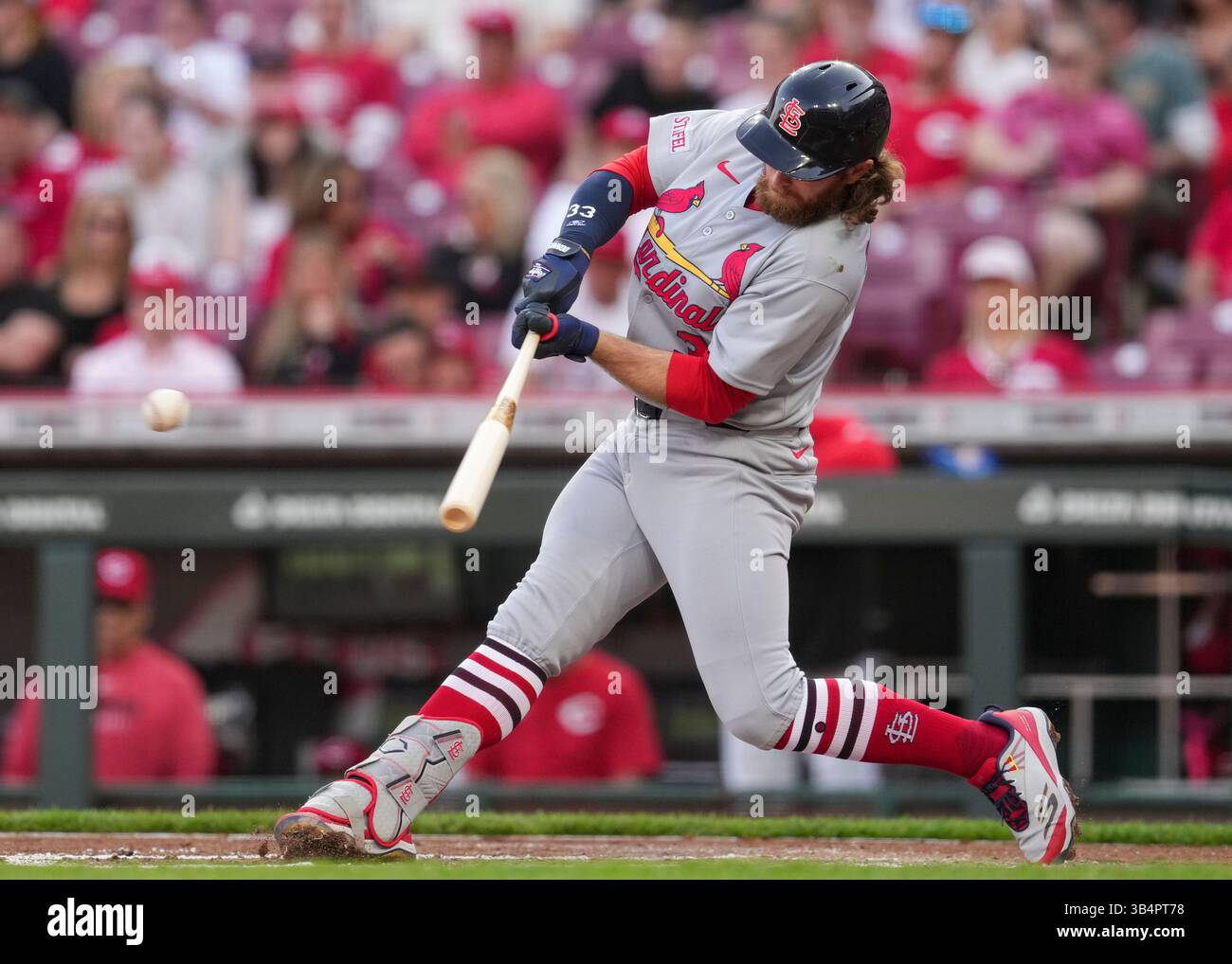 St. Louis Cardinals' Brendan Donovan hits an RBI single during the ...