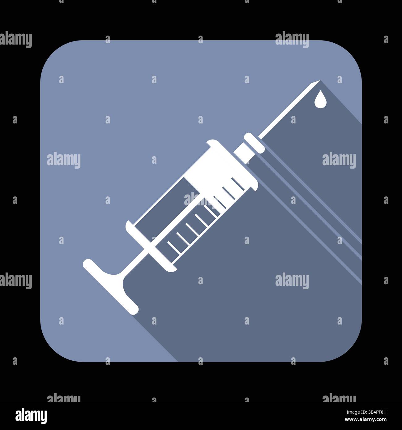 Medical Syringe Icon with Droplet in Flat Design, Healthcare and ...
