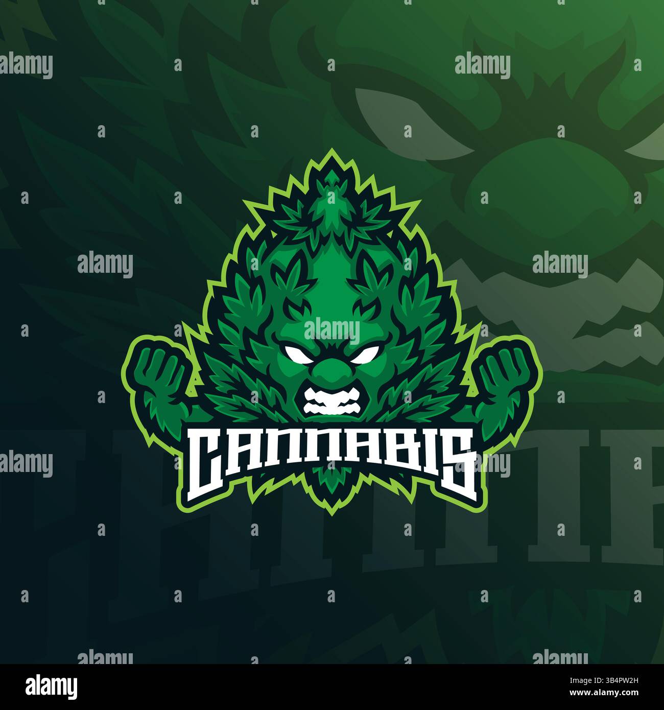 Cannabis mascot logo design with modern illustration concept style for ...