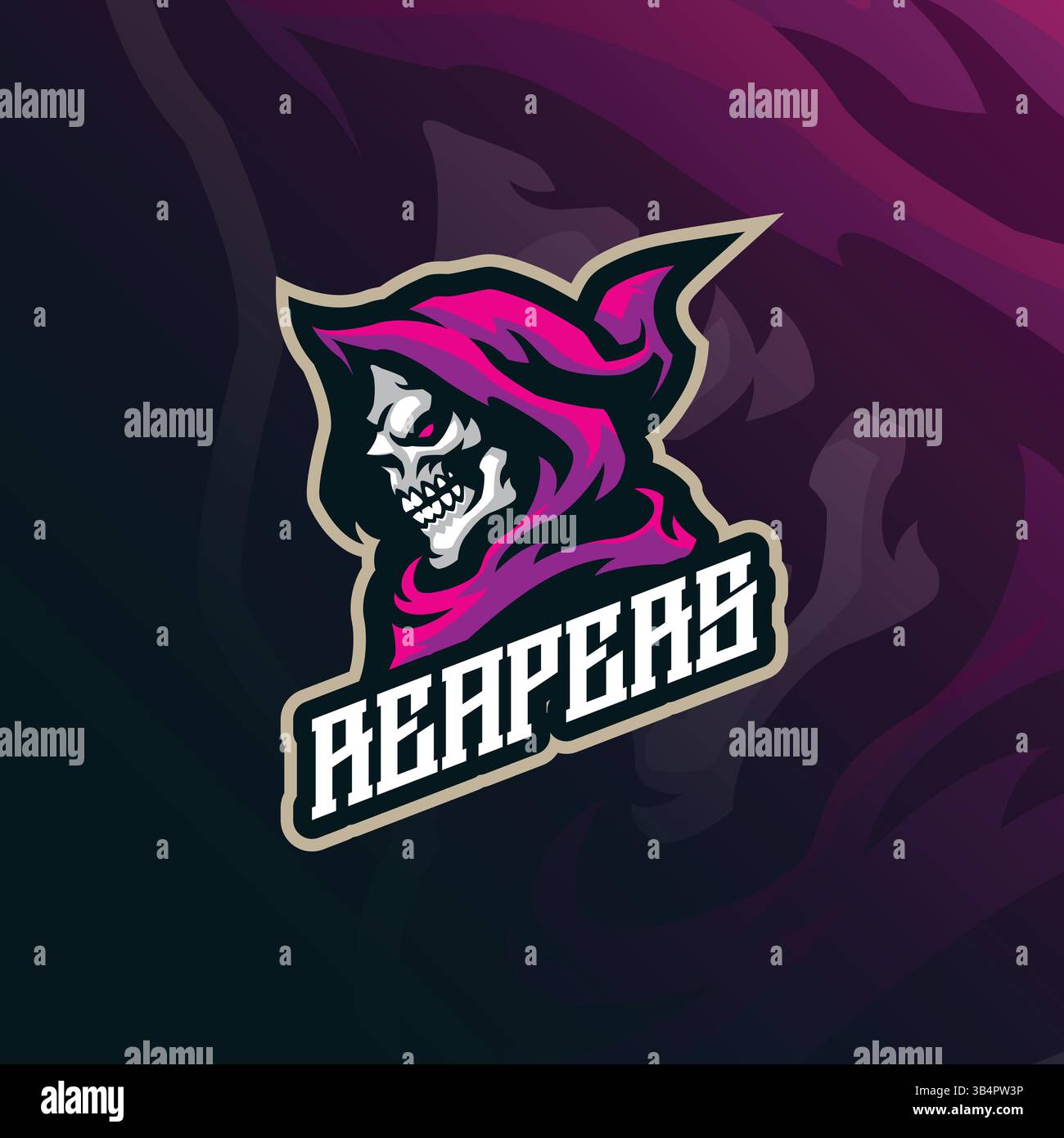 Reaper mascot logo design with modern illustration concept style for ...