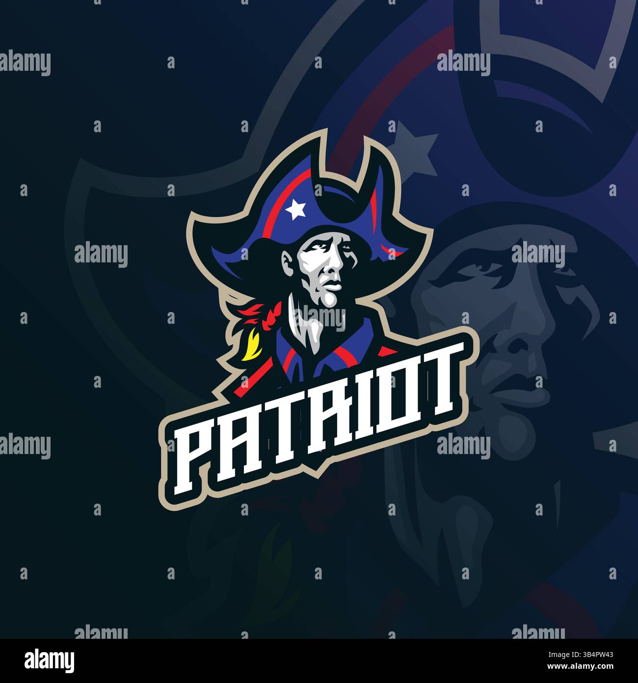 Patriot mascot logo design with modern illustration concept style for ...