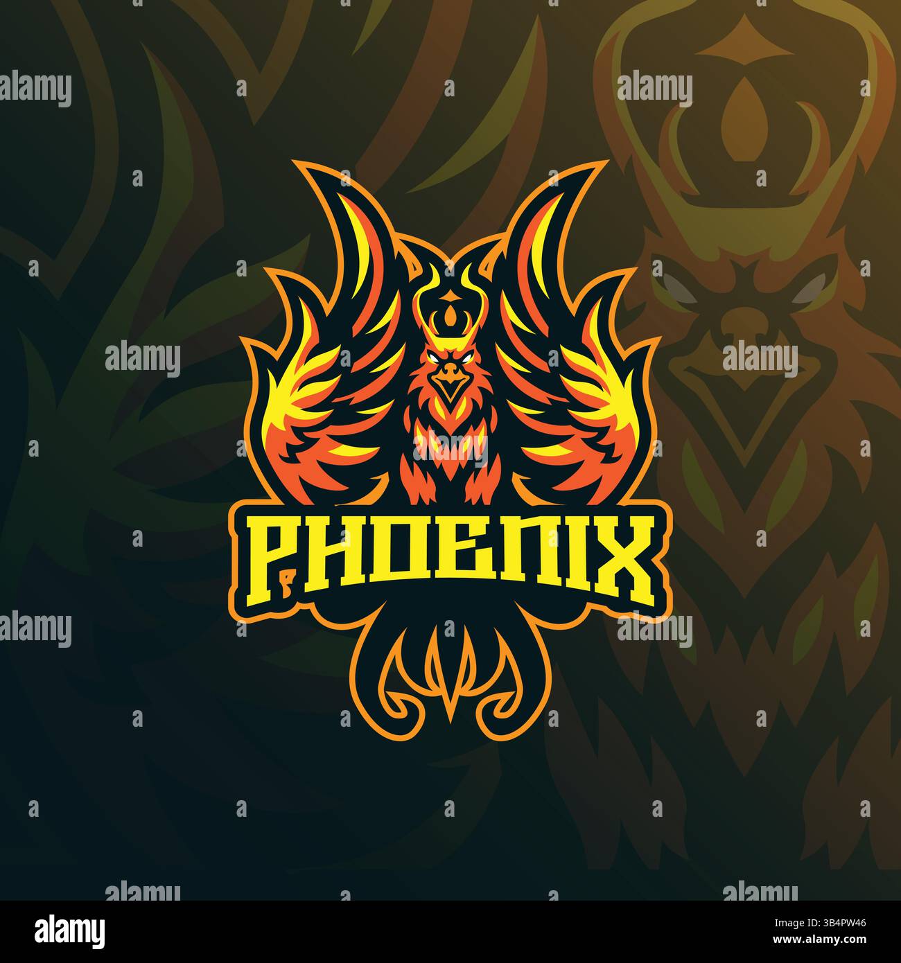 Phoenix mascot logo design with modern illustration concept style for ...