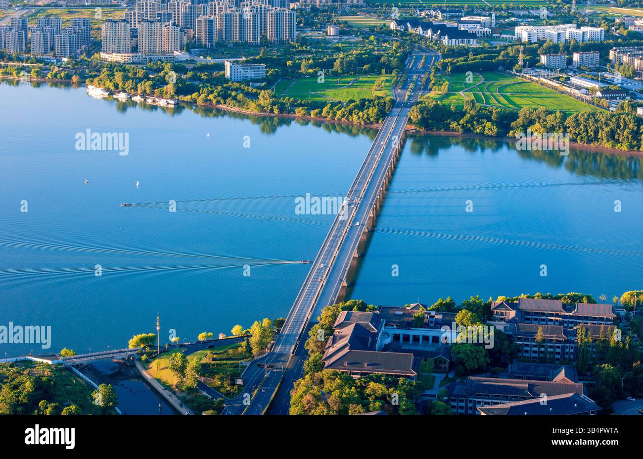 Aerial photo of the First Fuchun River Bridge in Fuyang District ...