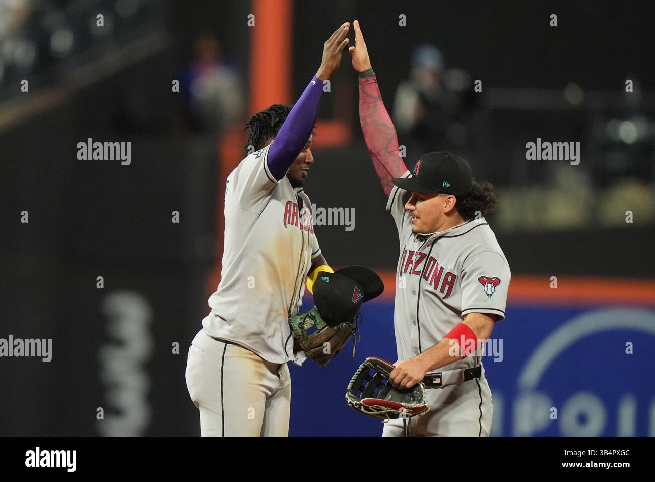Arizona Diamondbacks' Geraldo Perdomo, left, celebrates with Alek ...