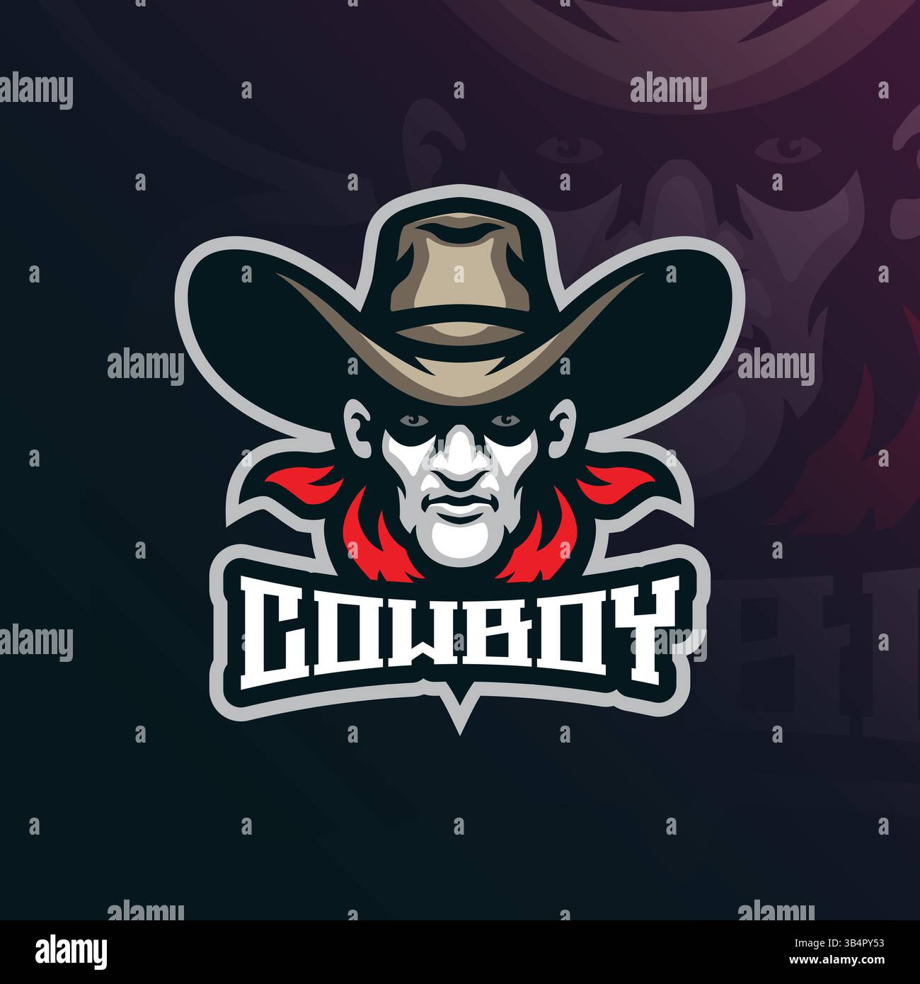 Cowboy mascot logo design with modern illustration concept style for ...