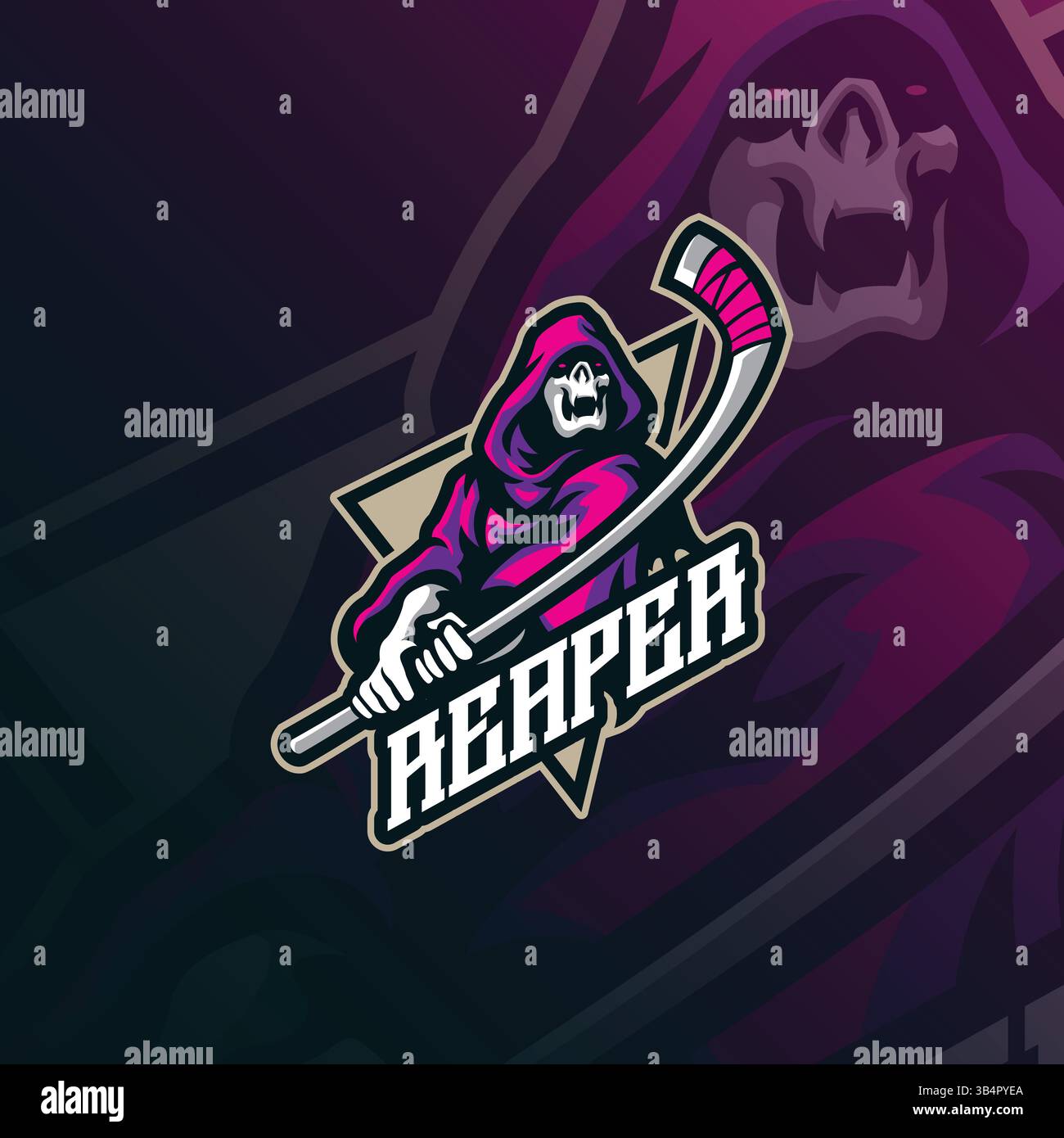 Reaper mascot logo design with modern illustration concept style for ...