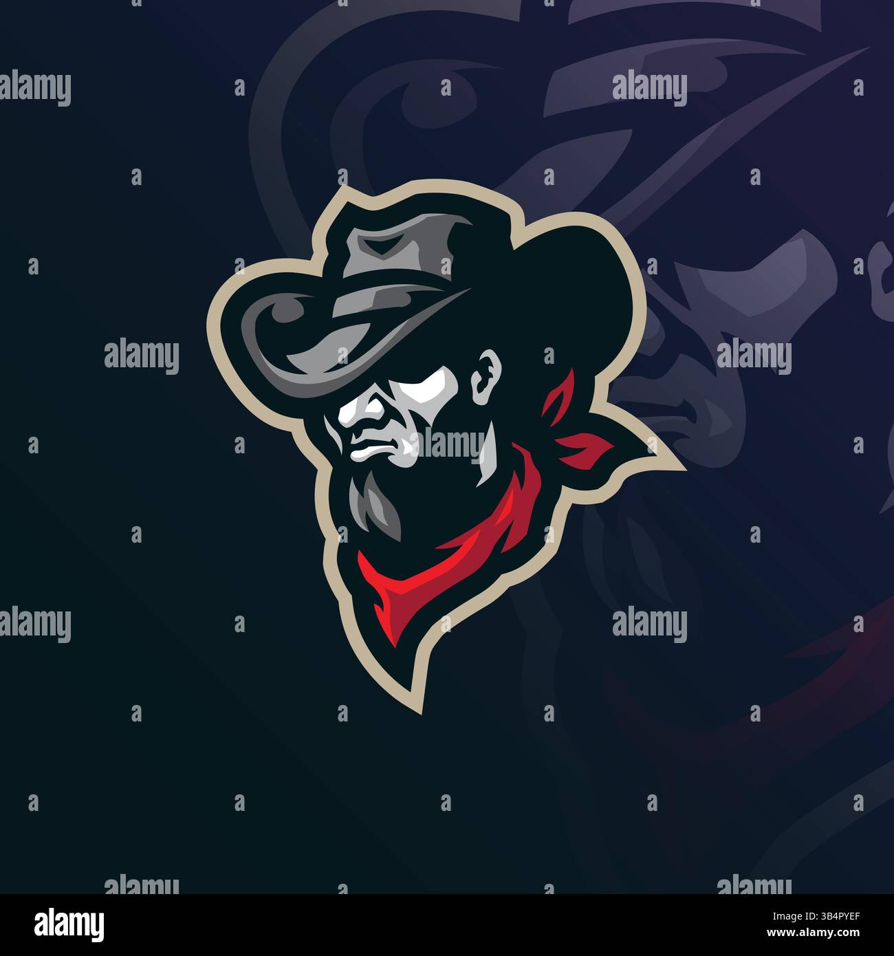 Cowboy mascot logo design with modern illustration concept style for ...