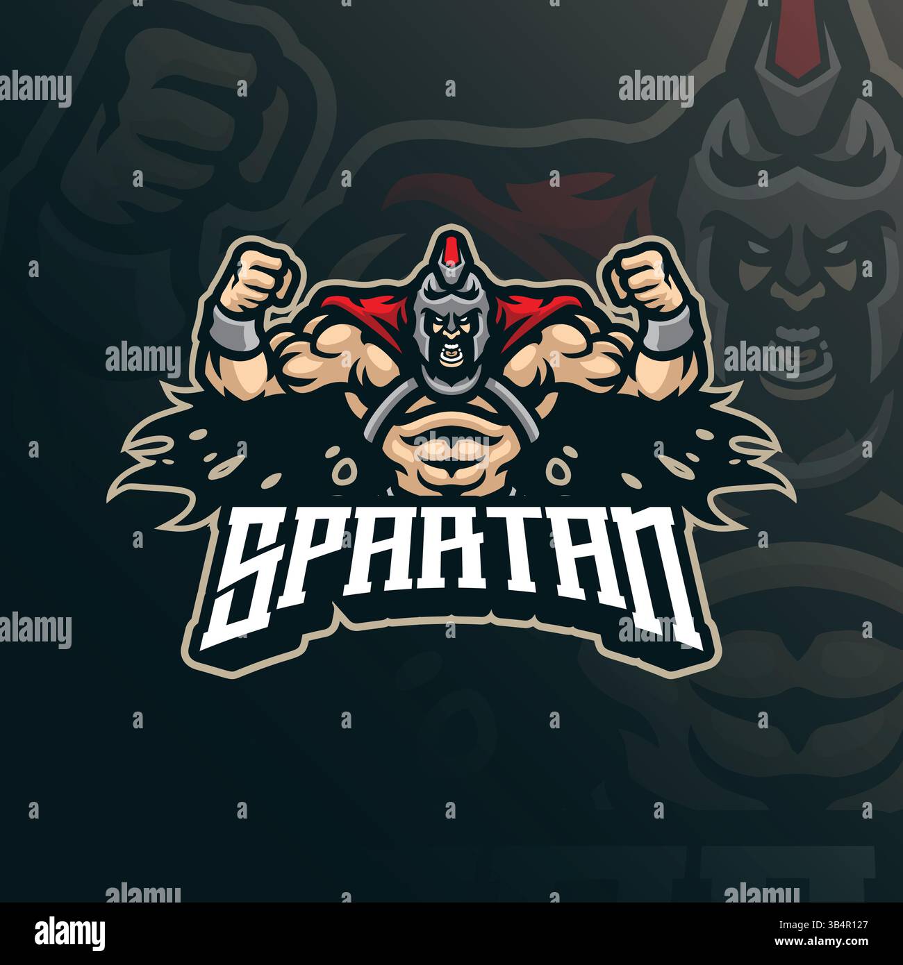 Spartan mascot logo design with modern illustration concept style for ...
