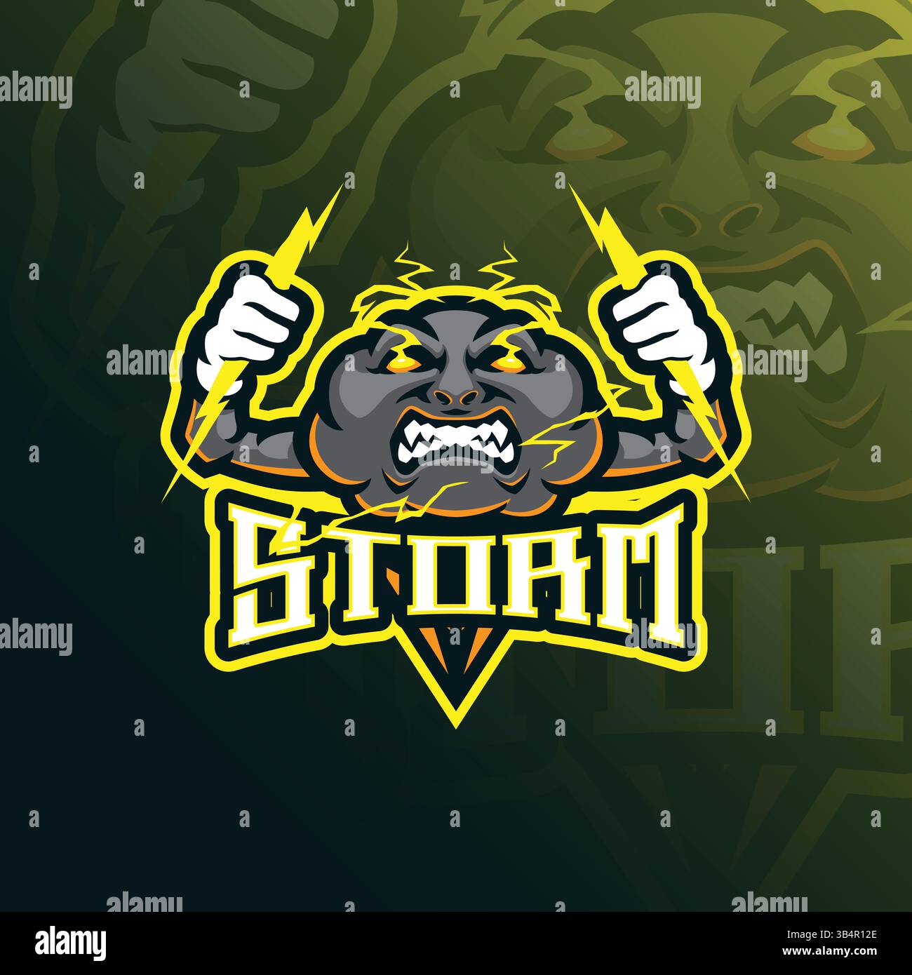 Storm mascot logo design with modern illustration concept style for ...