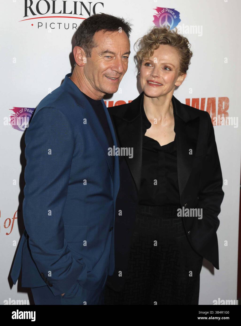 April 30, 2025, New York, New York, USA: Actors JASON ISAACS and MAXINE ...