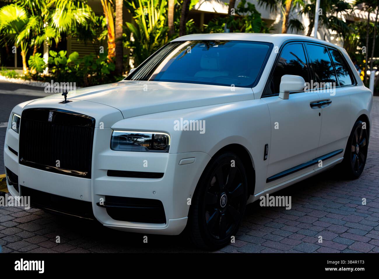 April 3, 2025. Miami. Rolls Royce luxury car on the street. Exclusive ...
