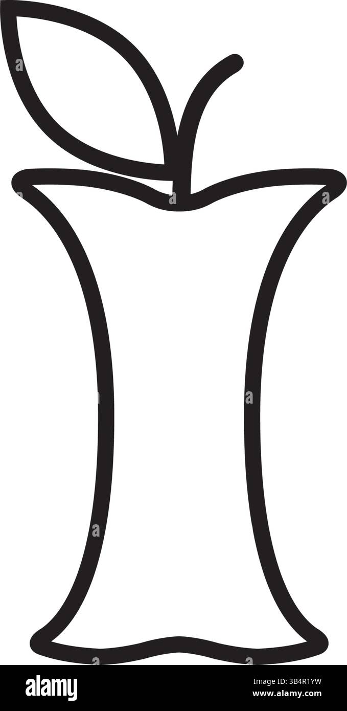 apple core compost line icon, vector illustration Stock Vector Image ...