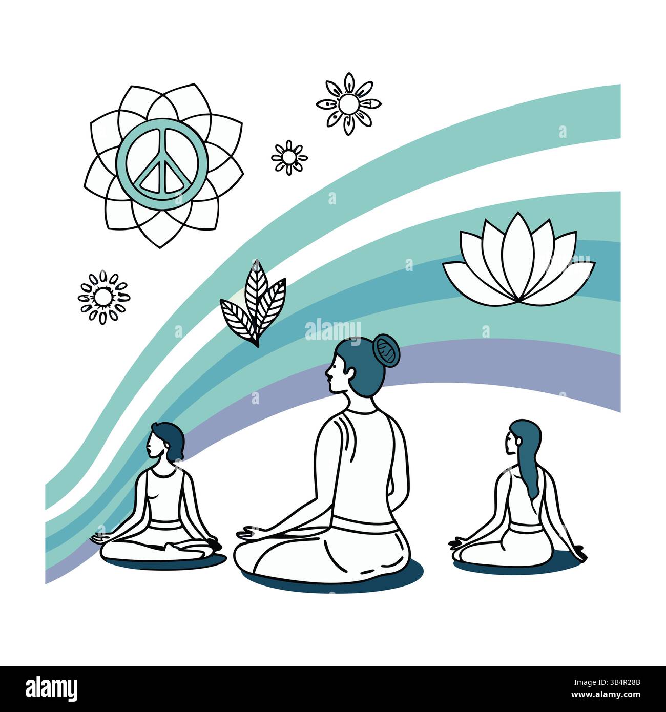 Yoga and Wellness Vector Icons – Mindfulness, Meditation, and Holistic ...