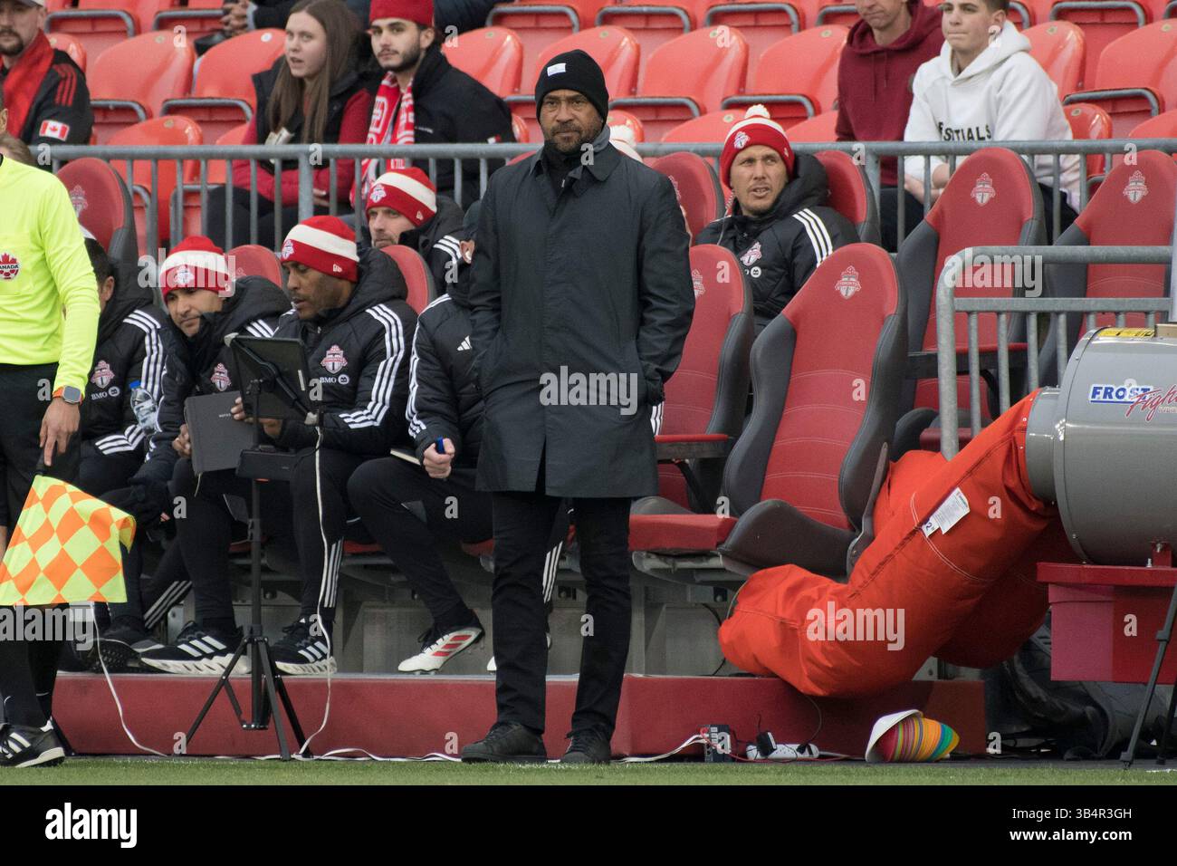 Toronto, Canada. 30th Apr, 2025. Toronto FC coach Robin Fraser seen ...