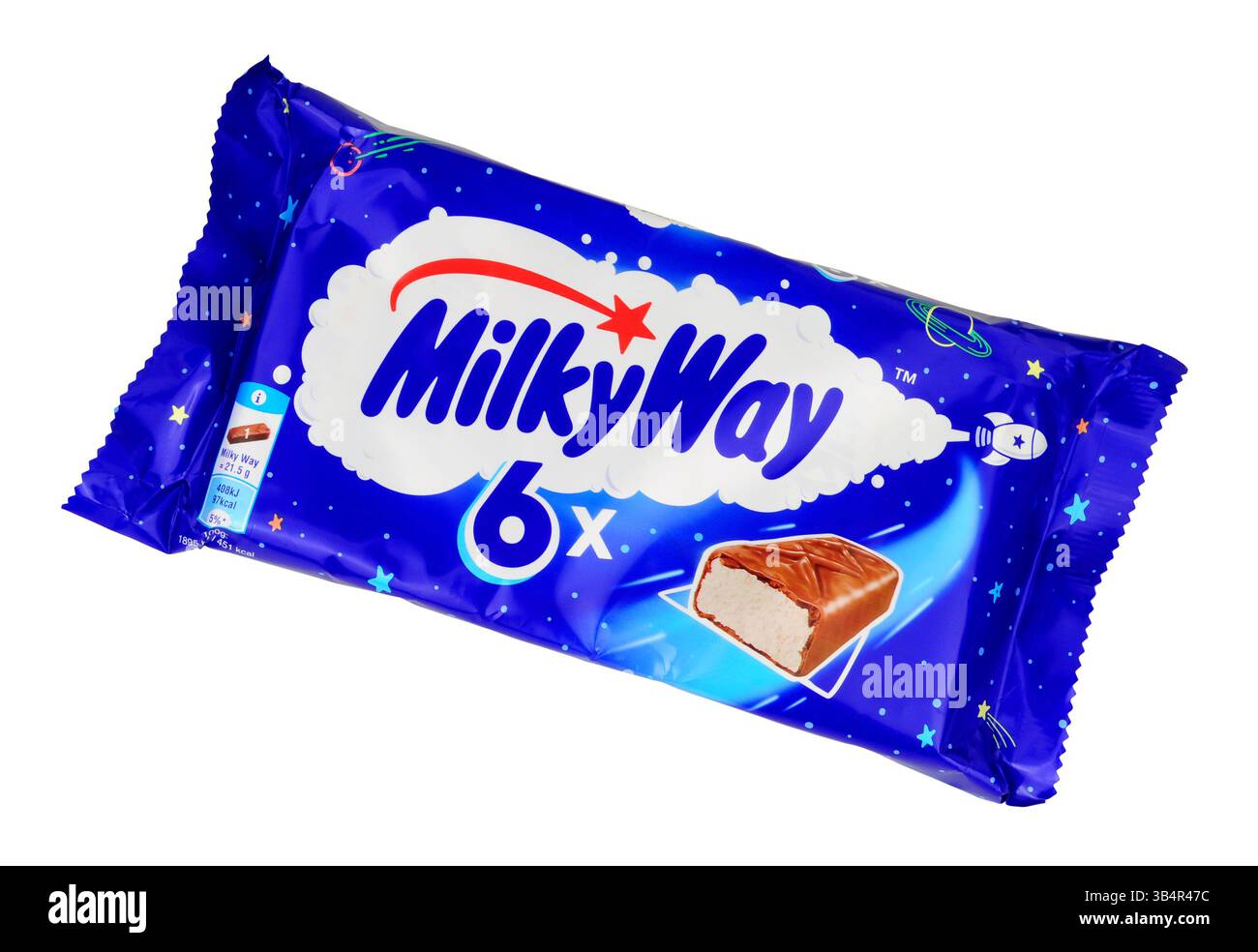 Milky Way milk chocolate bars in a multipack containing six 21.5g bars ...