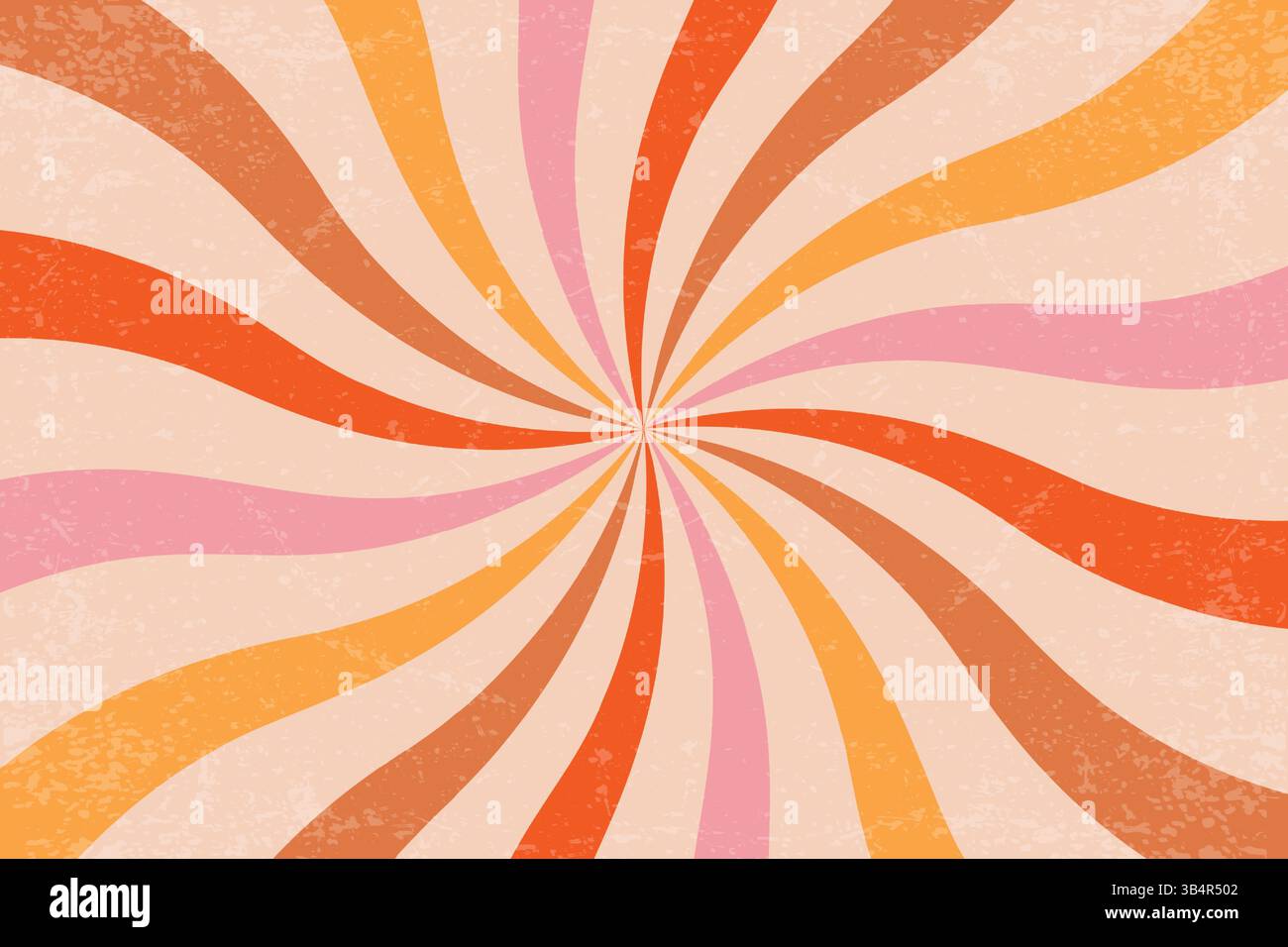 Retro spiral pattern with groovy sun beams. Radial swirl rays with ...
