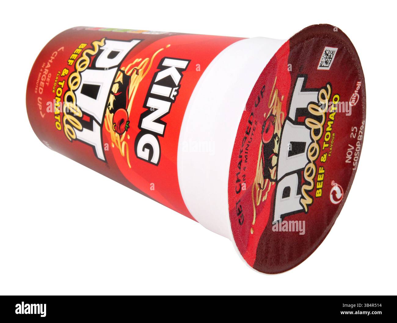 King pot noodle beef and tomato flavour instant noodle snack in a 114g ...