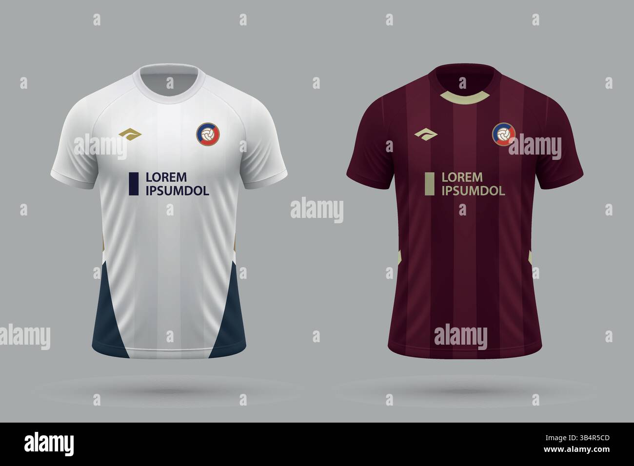3d realistic soccer home and away jersey in LDU Quito style, football ...