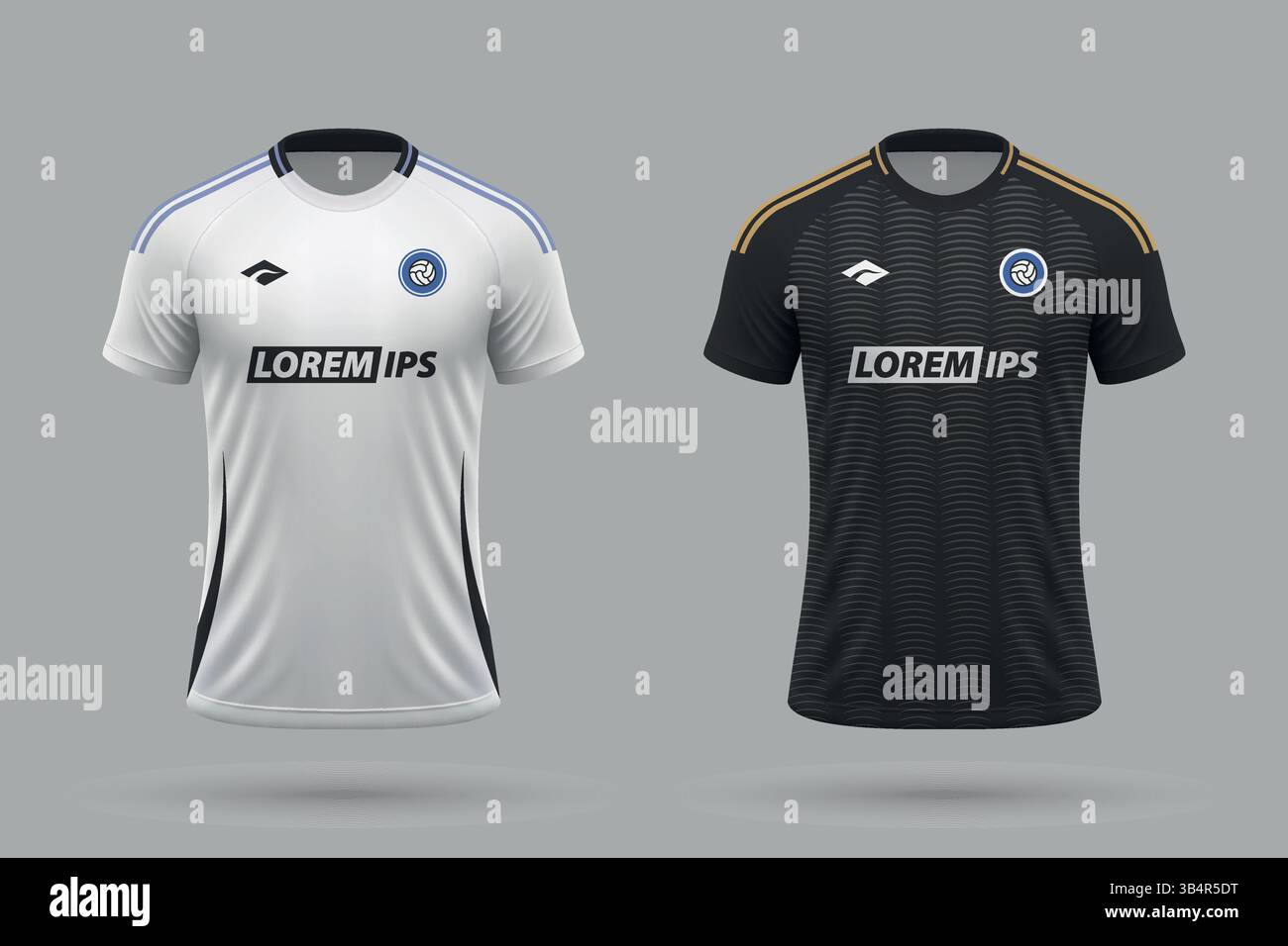 3d realistic soccer home and away jersey in Colo Colo style, football ...
