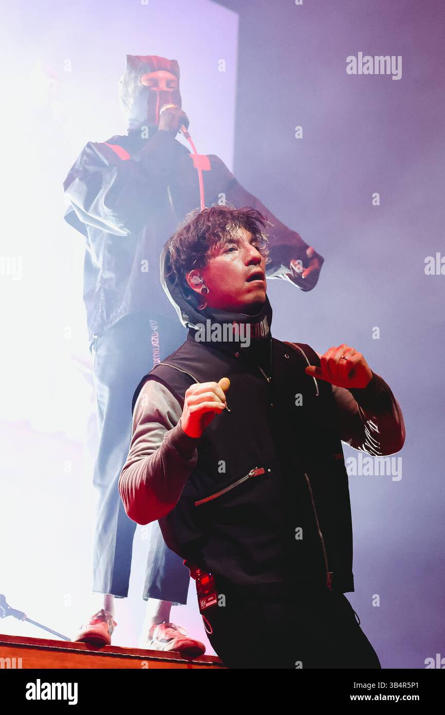 Milan, Italy. 28th Apr, 2025. Tyler Joseph and Josh Dun of Twenty One ...