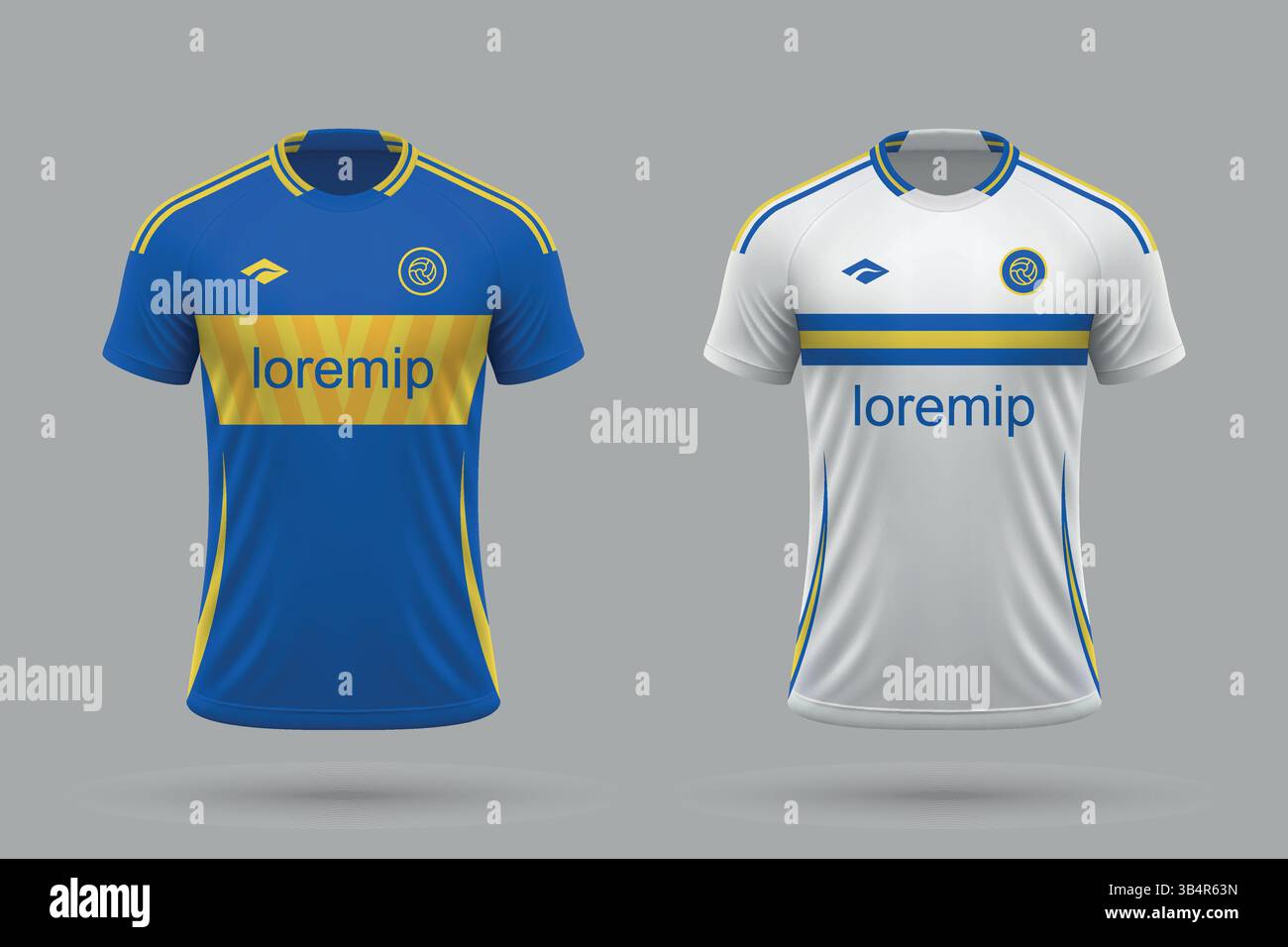 3d realistic soccer home and away jersey in Boca Juniors style ...