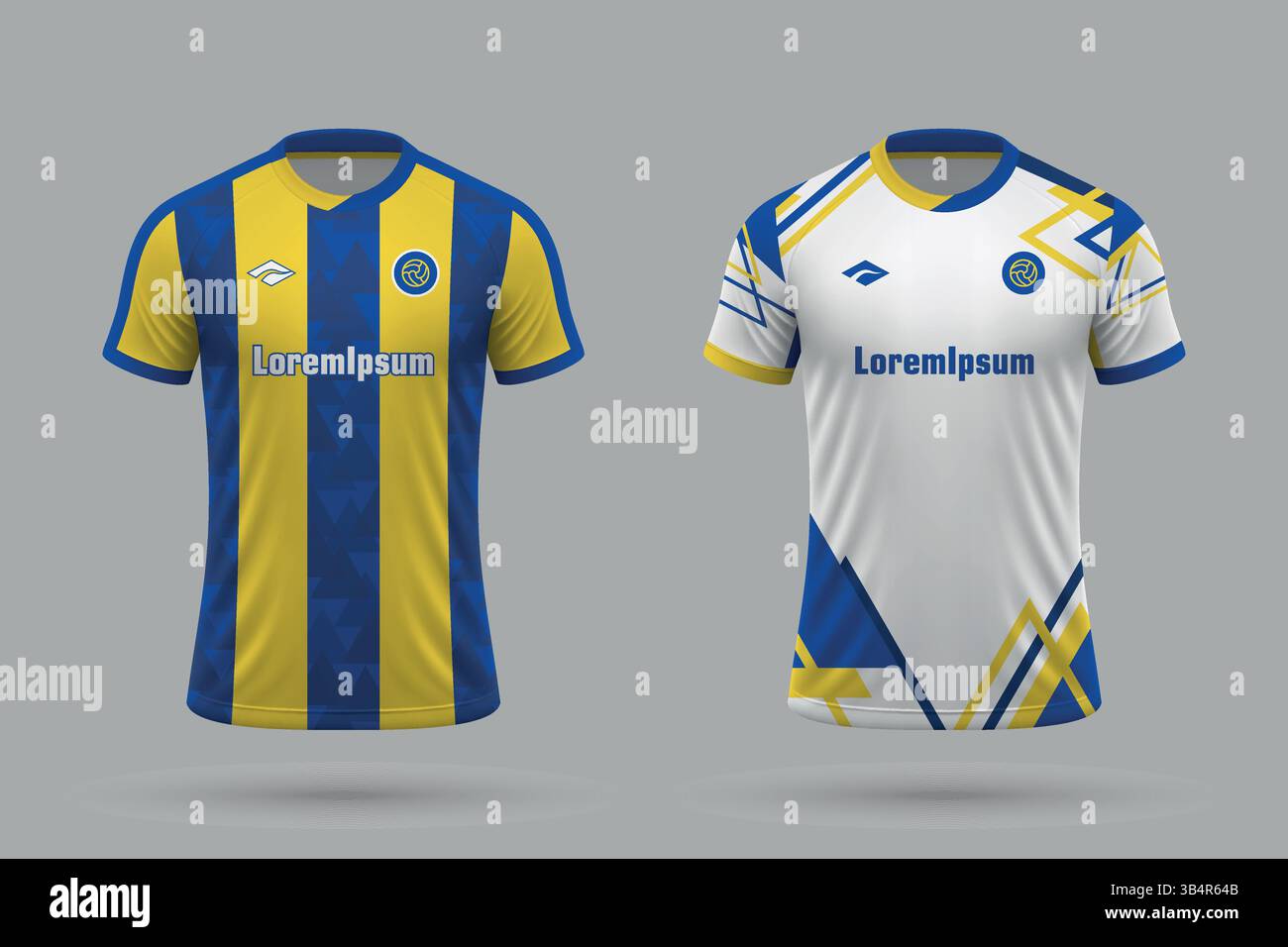 3d realistic soccer home and away jersey in Rosario Central style ...