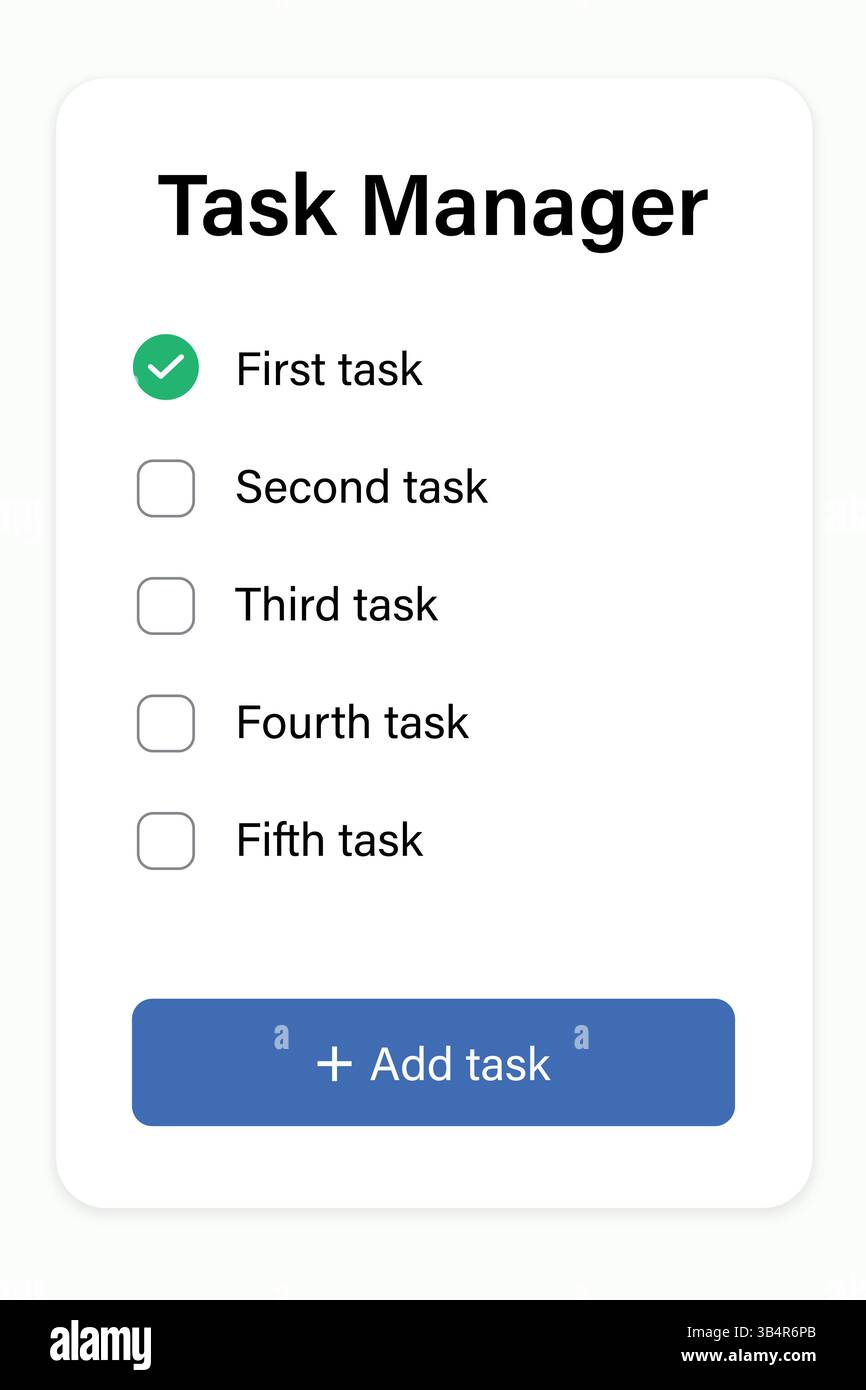 Efficient task manager screen featuring a to-do list layout with ...