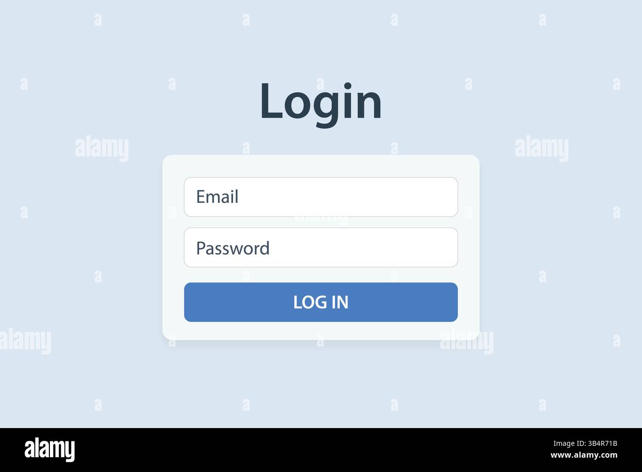 Clean login form with email, password input fields, and a prominent ...