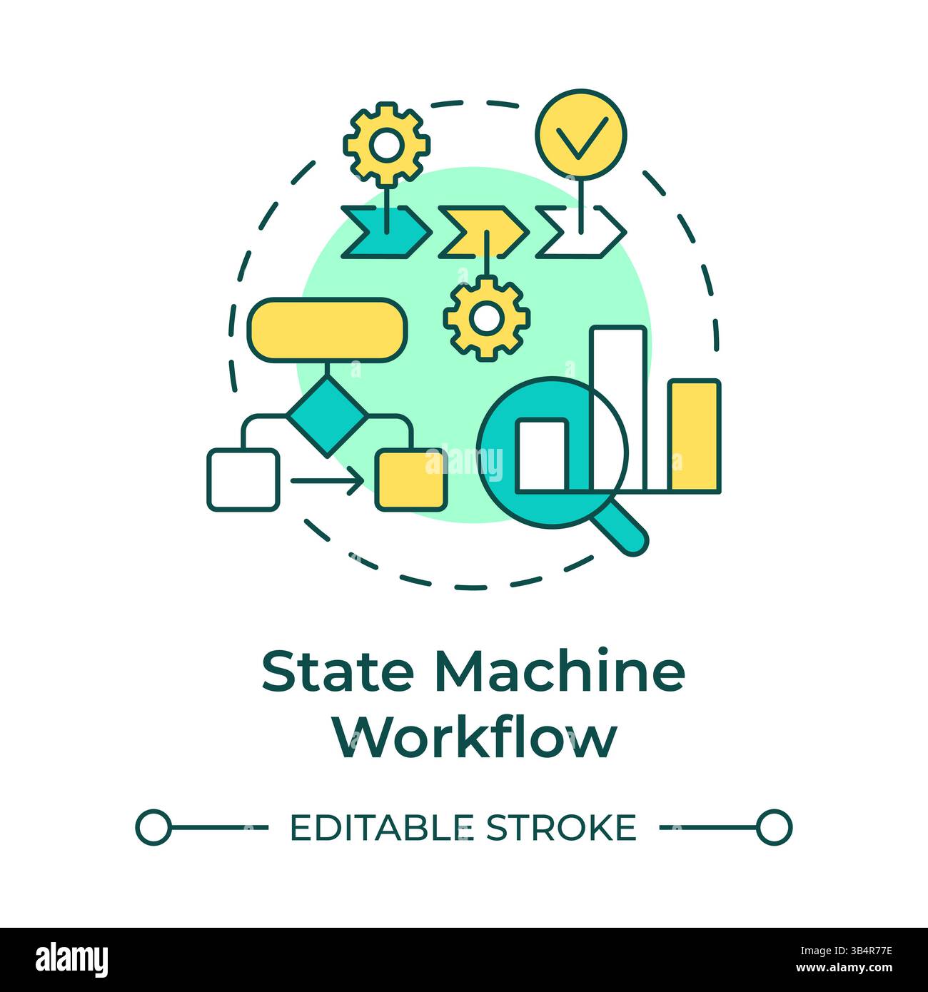 State machine workflow multi color concept icon Stock Vector Image ...